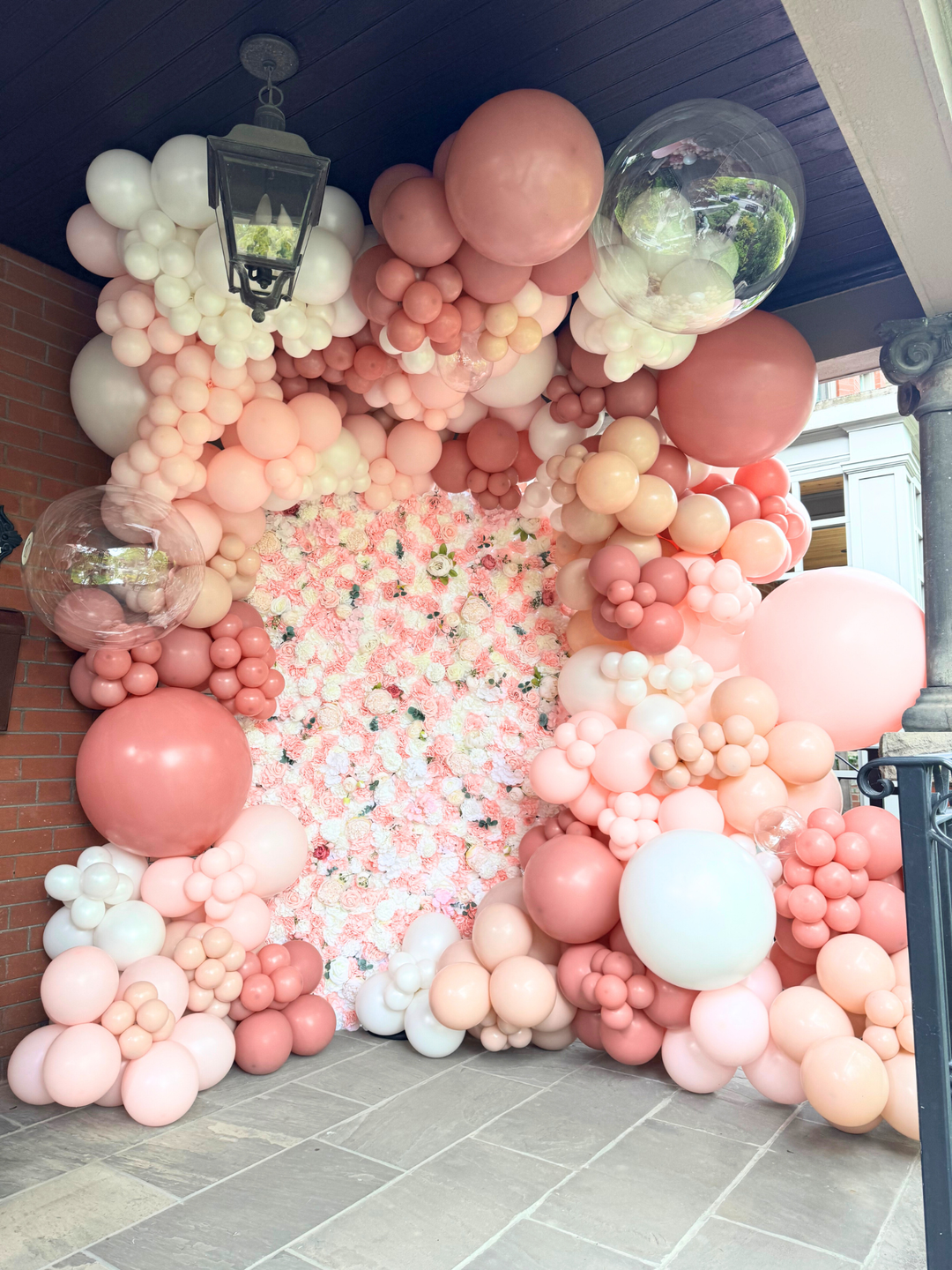Floral Wall with balloon garland – T.O. Balloons