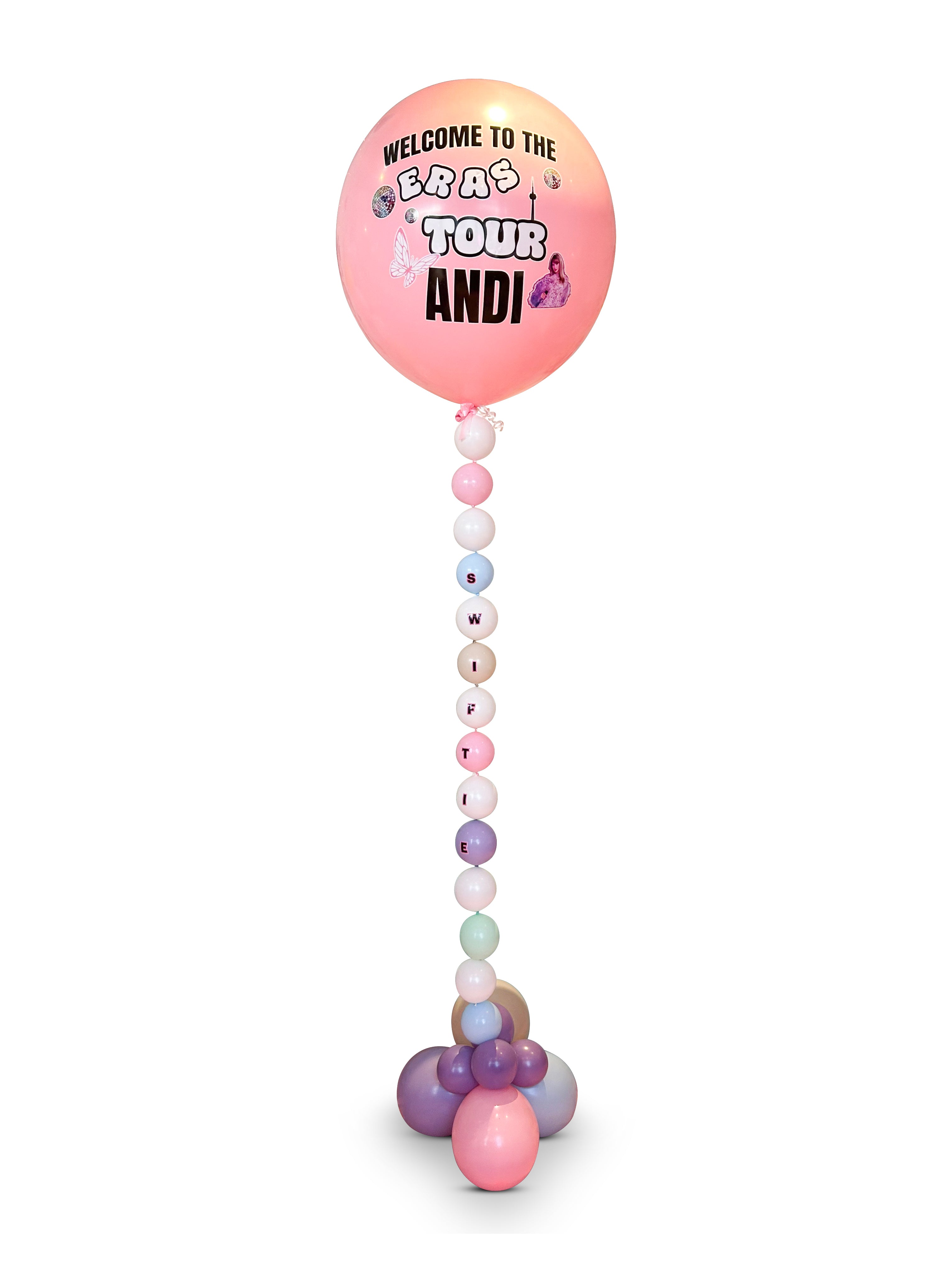 Custom Taylor Swift Balloon with friendship bracelet accents (custom m ...