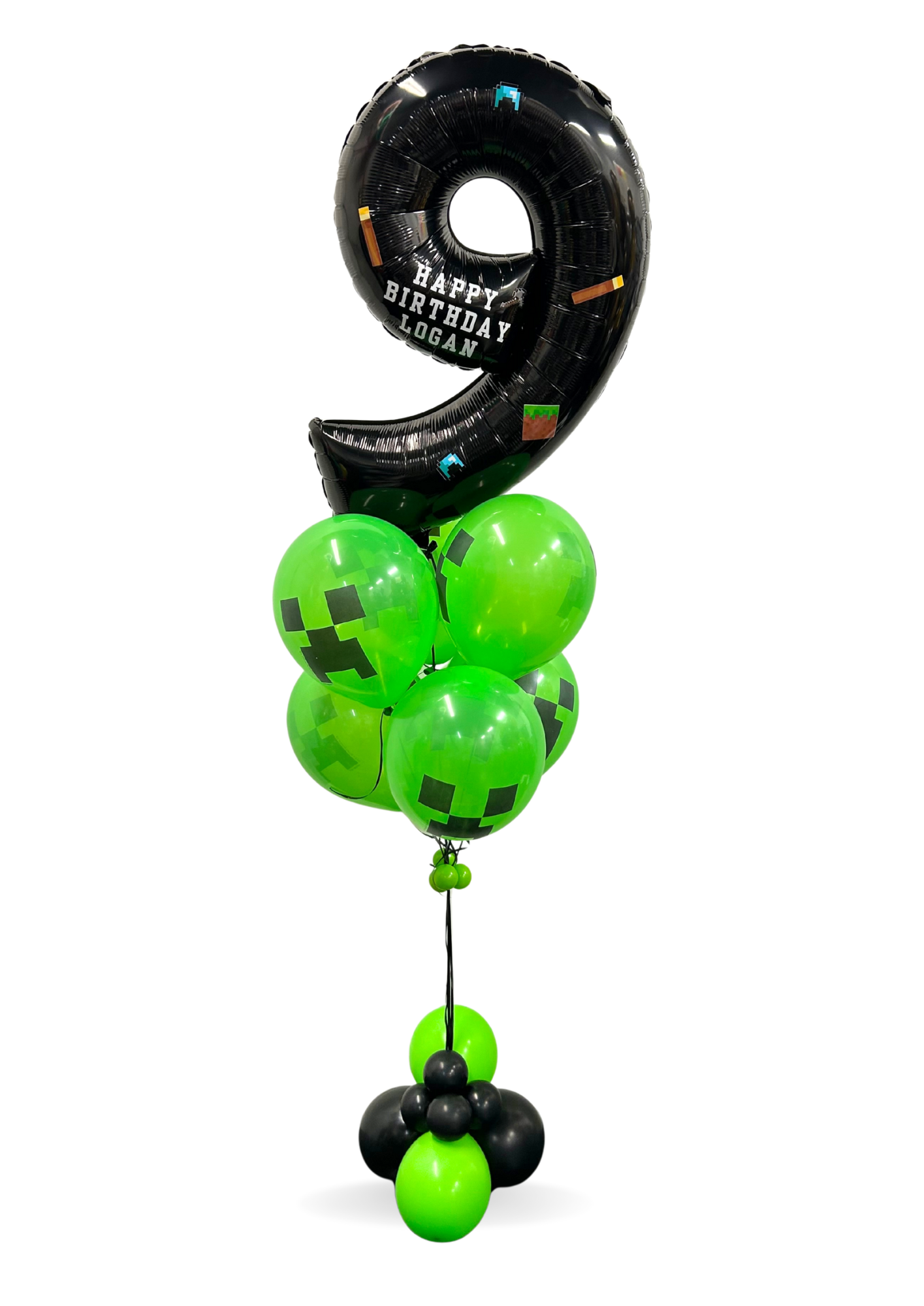 Custom message minecraft balloons with number – T.O. Balloons