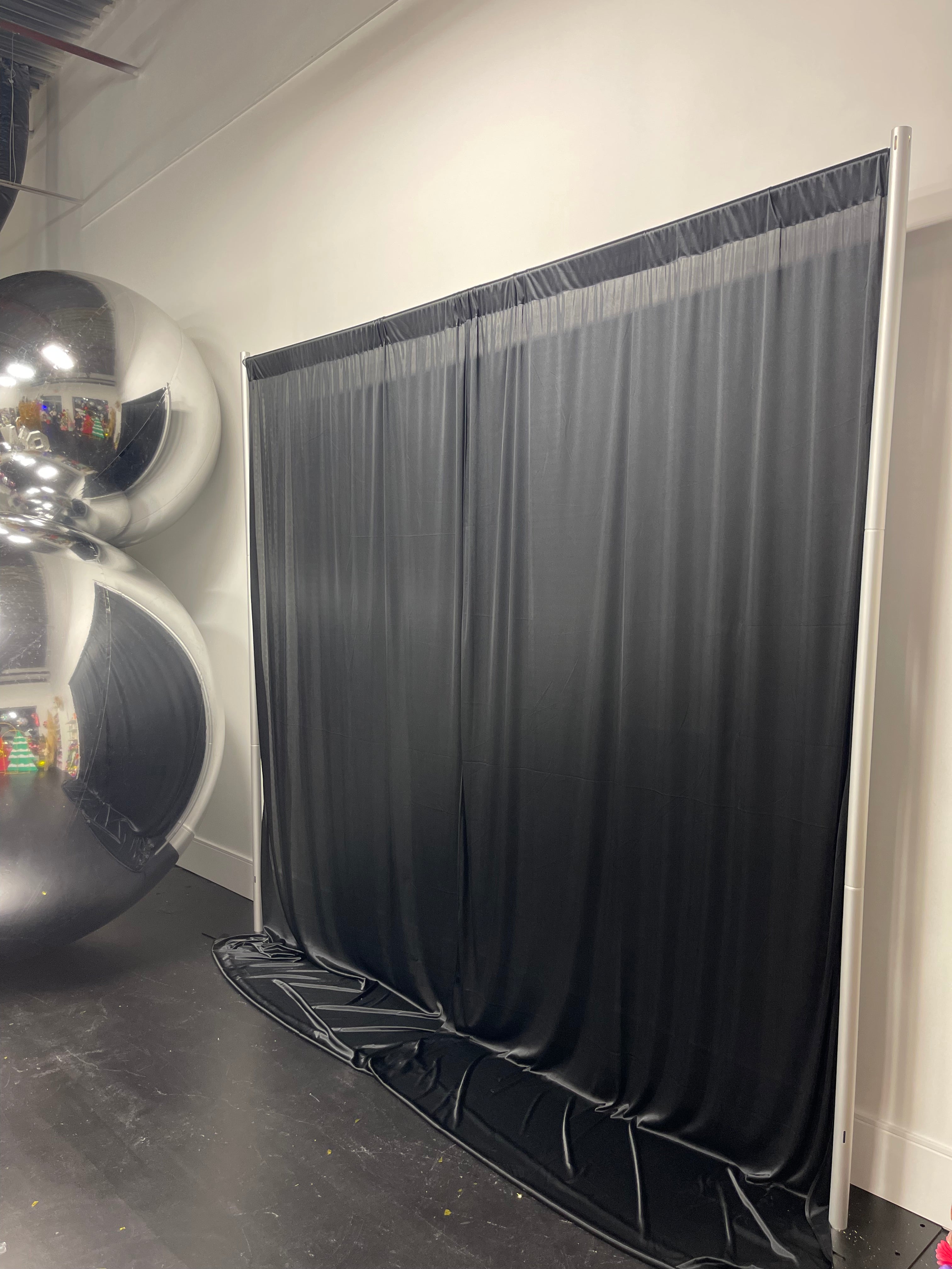 Black Material Drape Backdrop Rental – T.O. Balloons
