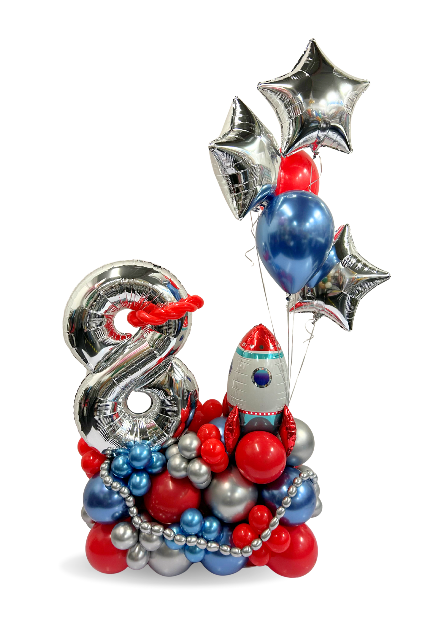 Rocket Ship theme birthday balloon package – T.O. Balloons
